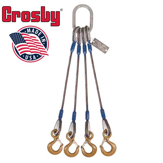 Wire Rope 4-Leg Bridle Slings : Wire Rope 4 Leg Sling