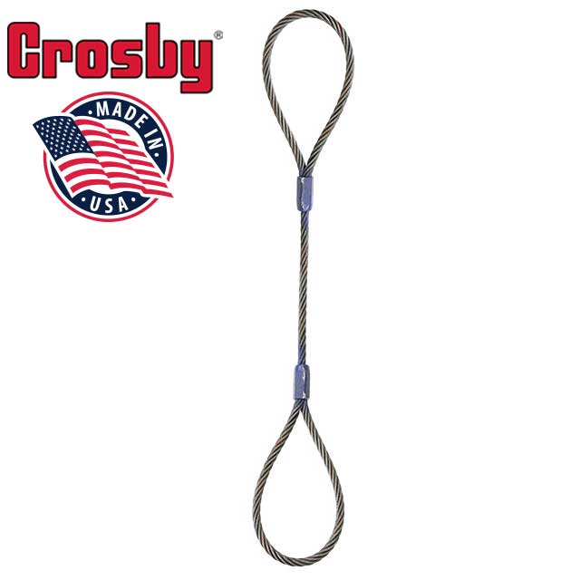 Single Leg Wire Rope Slings - Domestic with Crosby Hardware