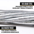 1/2" 1x7 EHS Galvanized Guy Wire - 26,900 lbs. BS