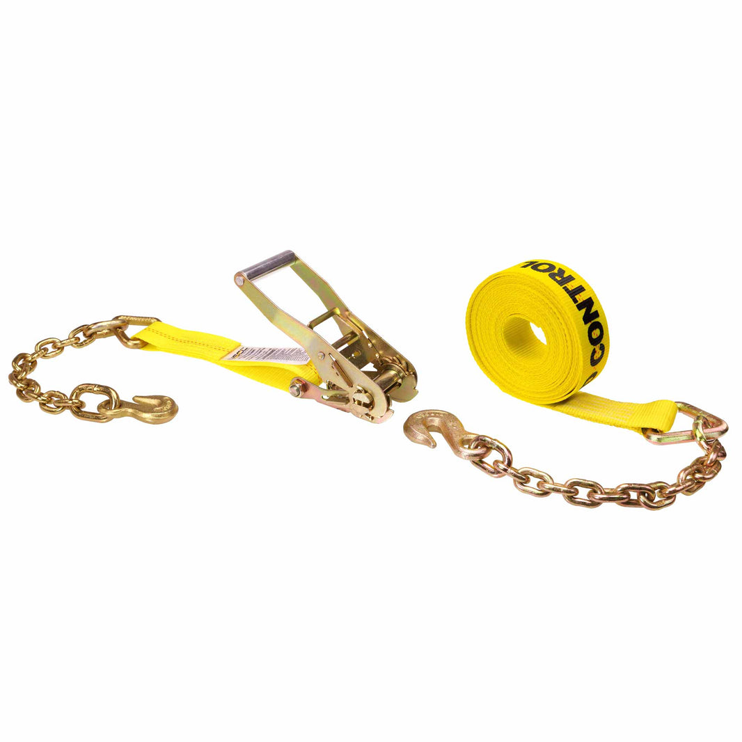 2" Ratchet Straps with Chain Ends | 2" Chain Extension Ratchet Straps
