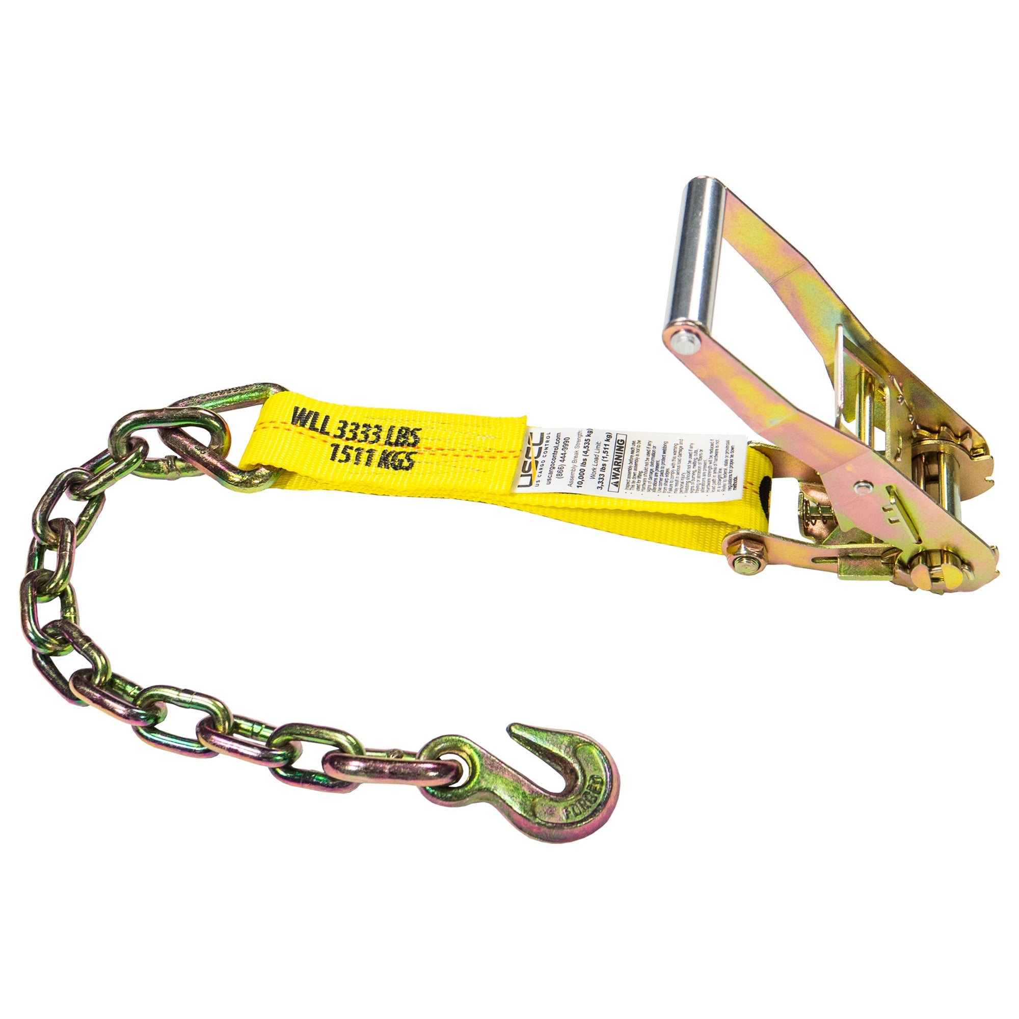 2" Ratchet Straps with Chain Ends | 2" Chain Extension Ratchet Straps