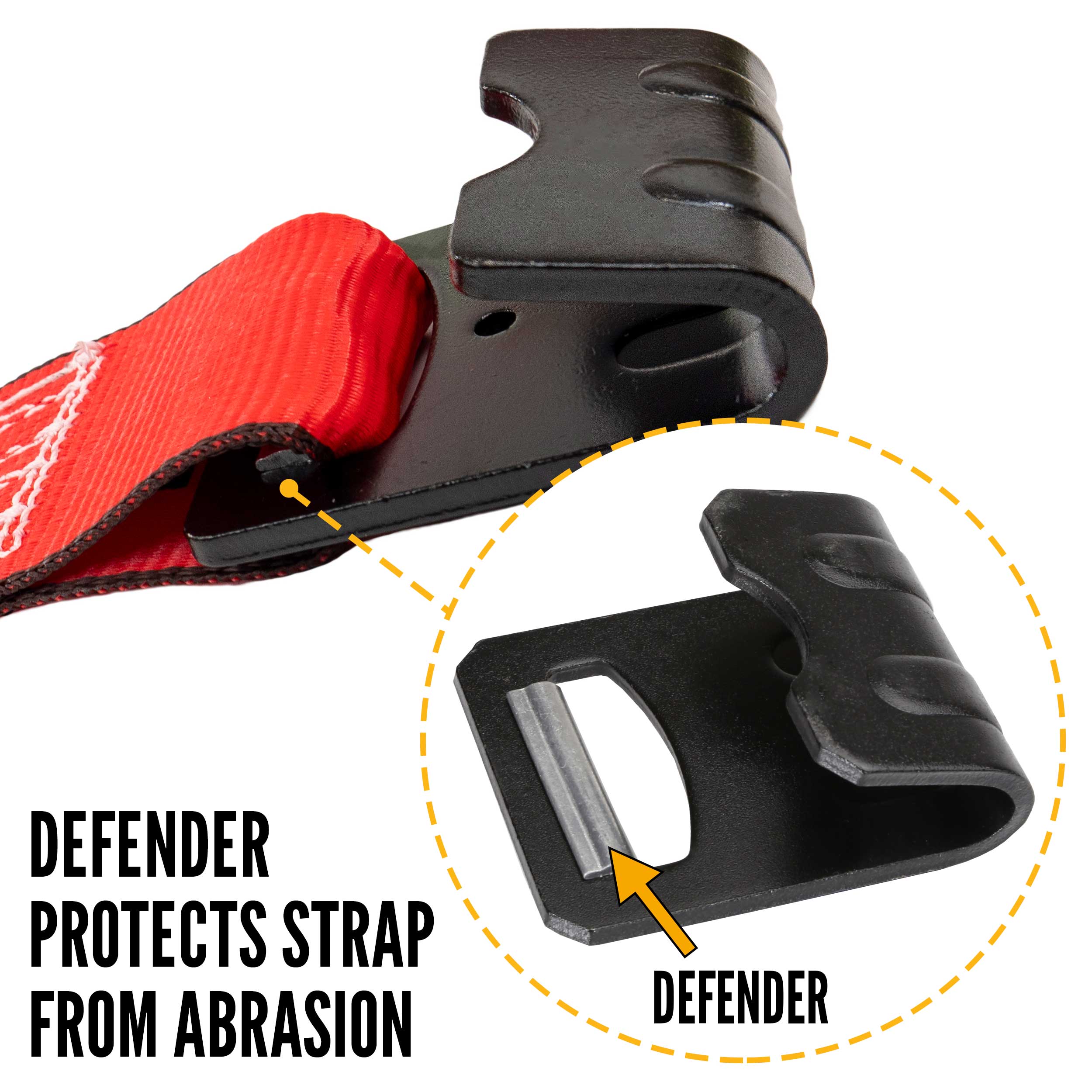 3" X 30' Trailer Winch Strap with Flat Hook | Red