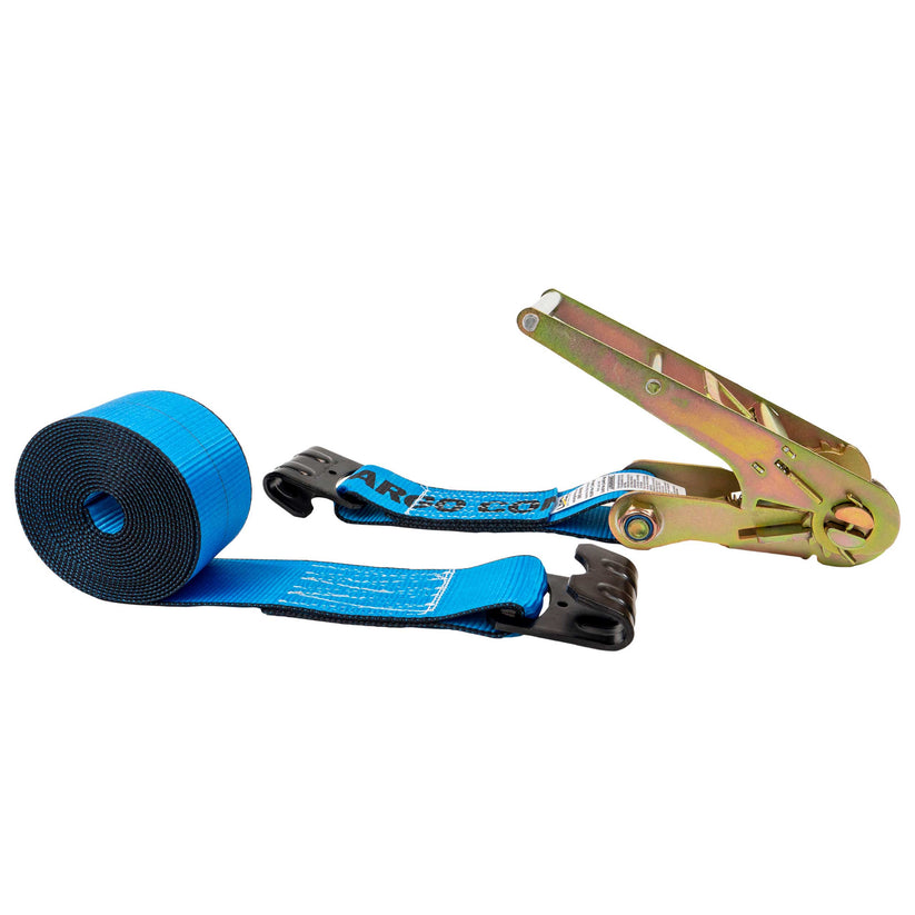 3" x 30' Blue Ratchet Strap w/ Flat Hooks