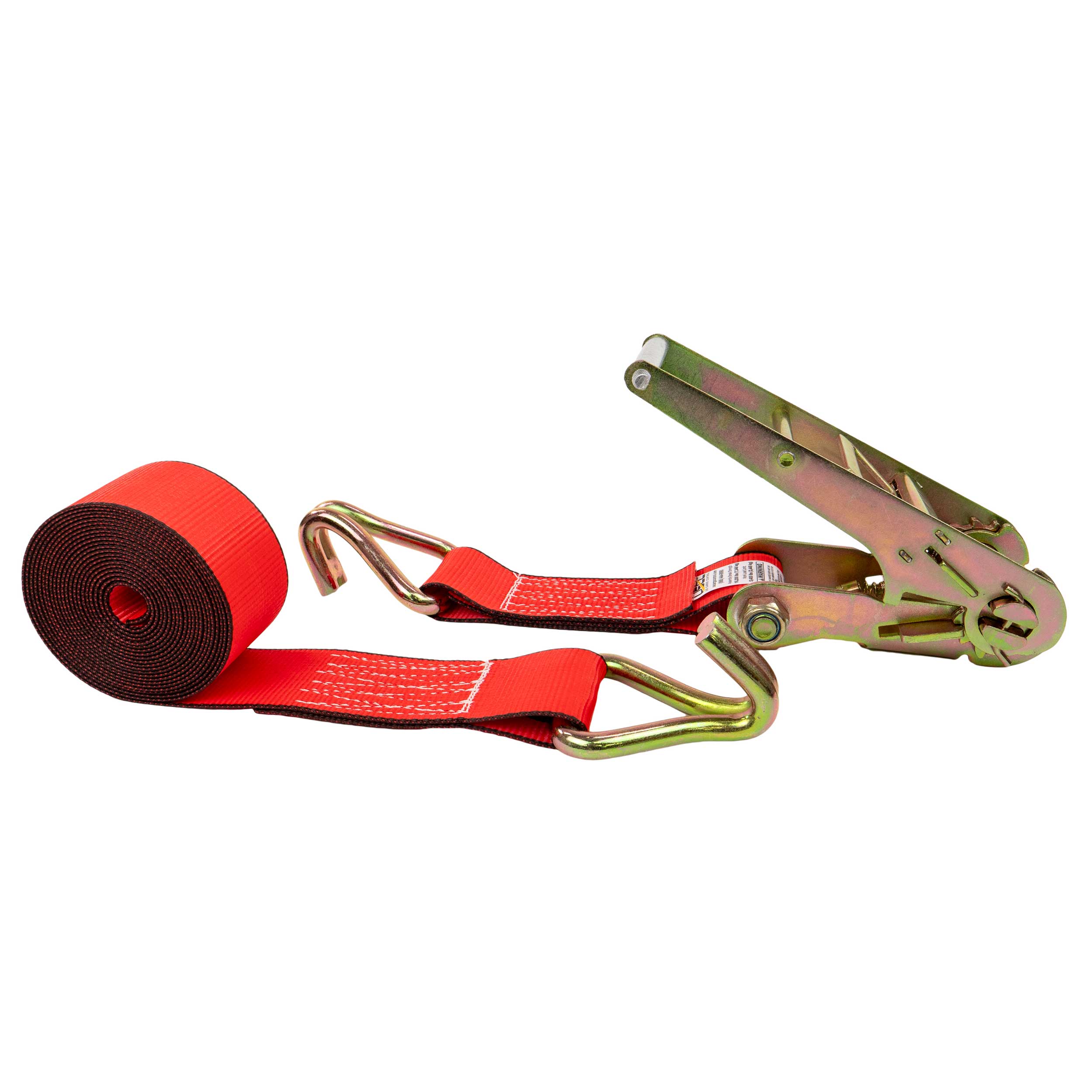 3" x 20' Ratchet Tie Down Strap with Wire Hooks | Red