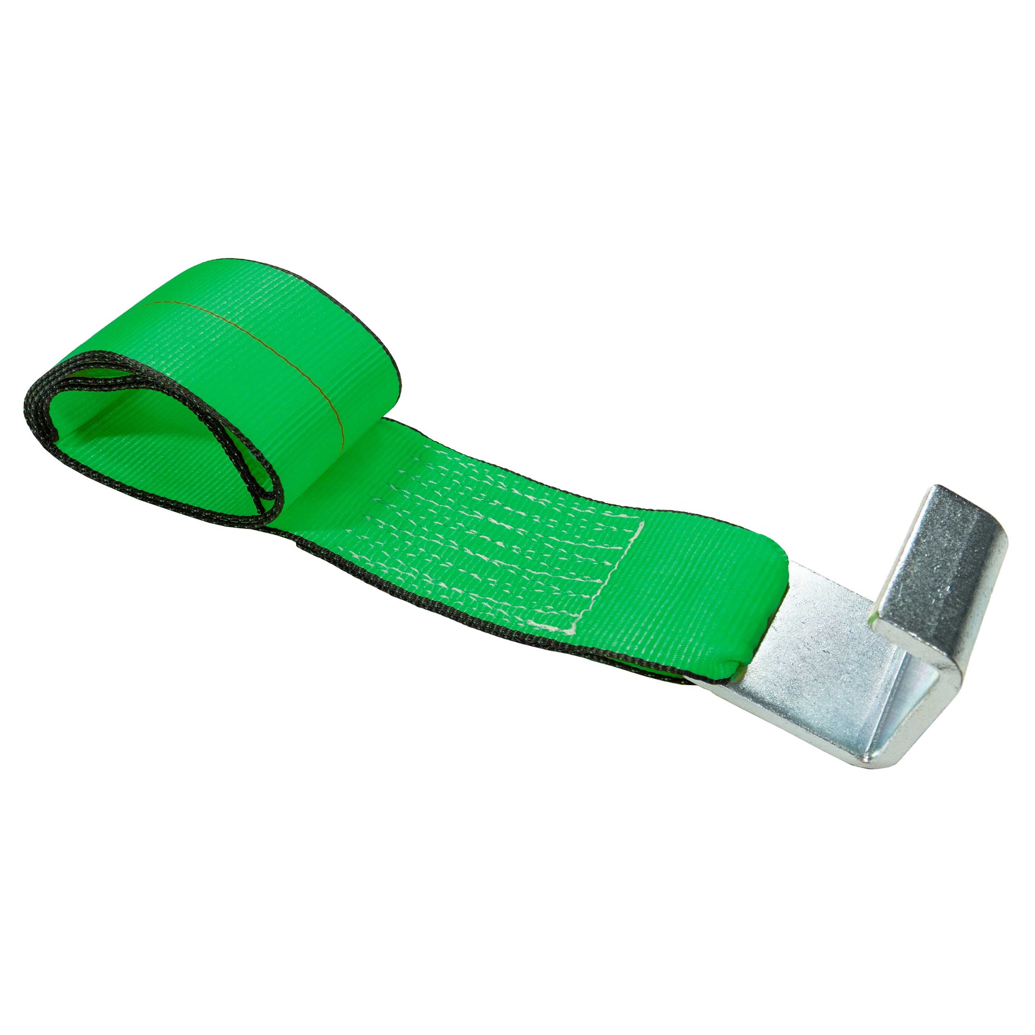 4" x 5' Roll Off Container Strap with Sewn End Loop | Green