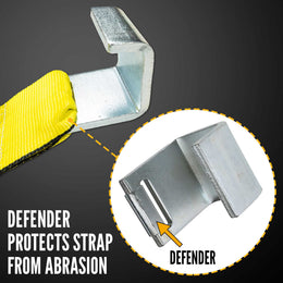 4" x 5' Roll Off Container Strap with Sewn End Loop | Yellow