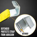 4" x 5' Roll Off Container Strap with Flat Container Hook | Yellow