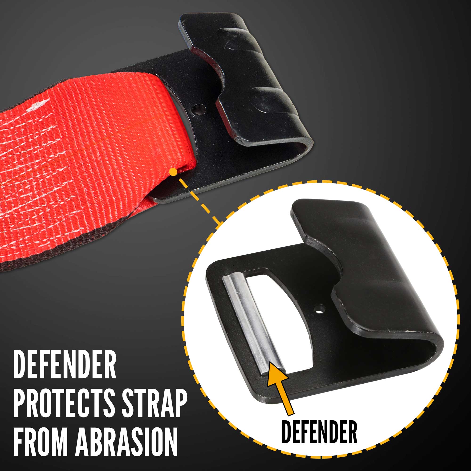 4" x 40' Trailer Winch Strap with Flat Hook | Red