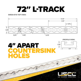 6' Heavy Duty Airline-Style L-Track | Aluminum