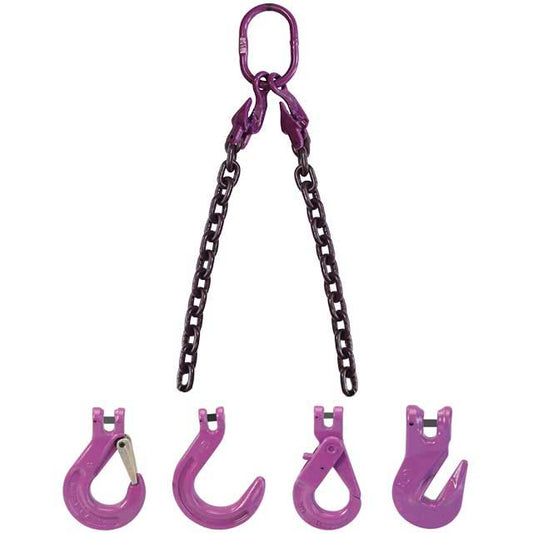 2 Leg Adjustable Chain Lifting Slings - Grade 100