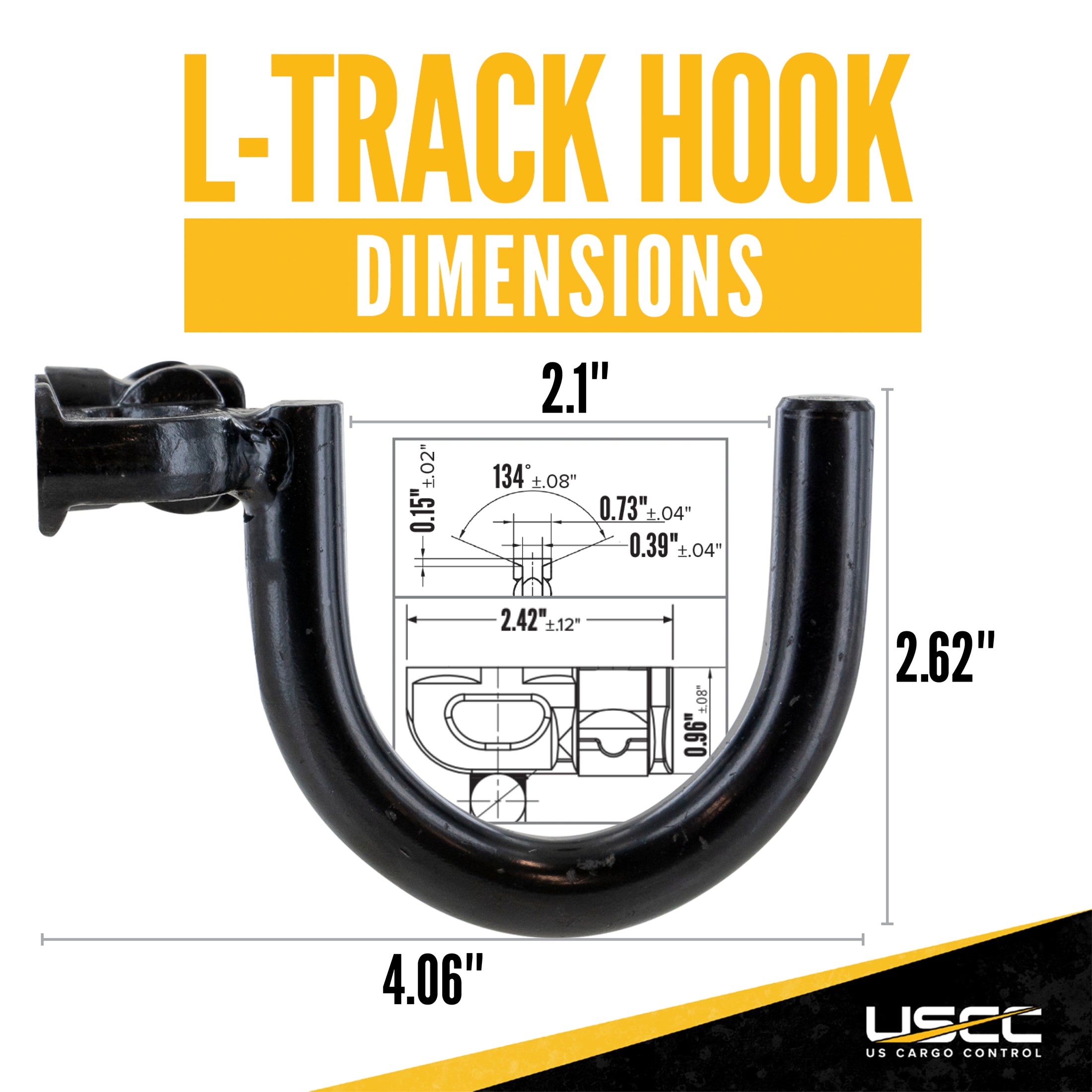Small L-Track Hook | Compact L-Track J-Hook