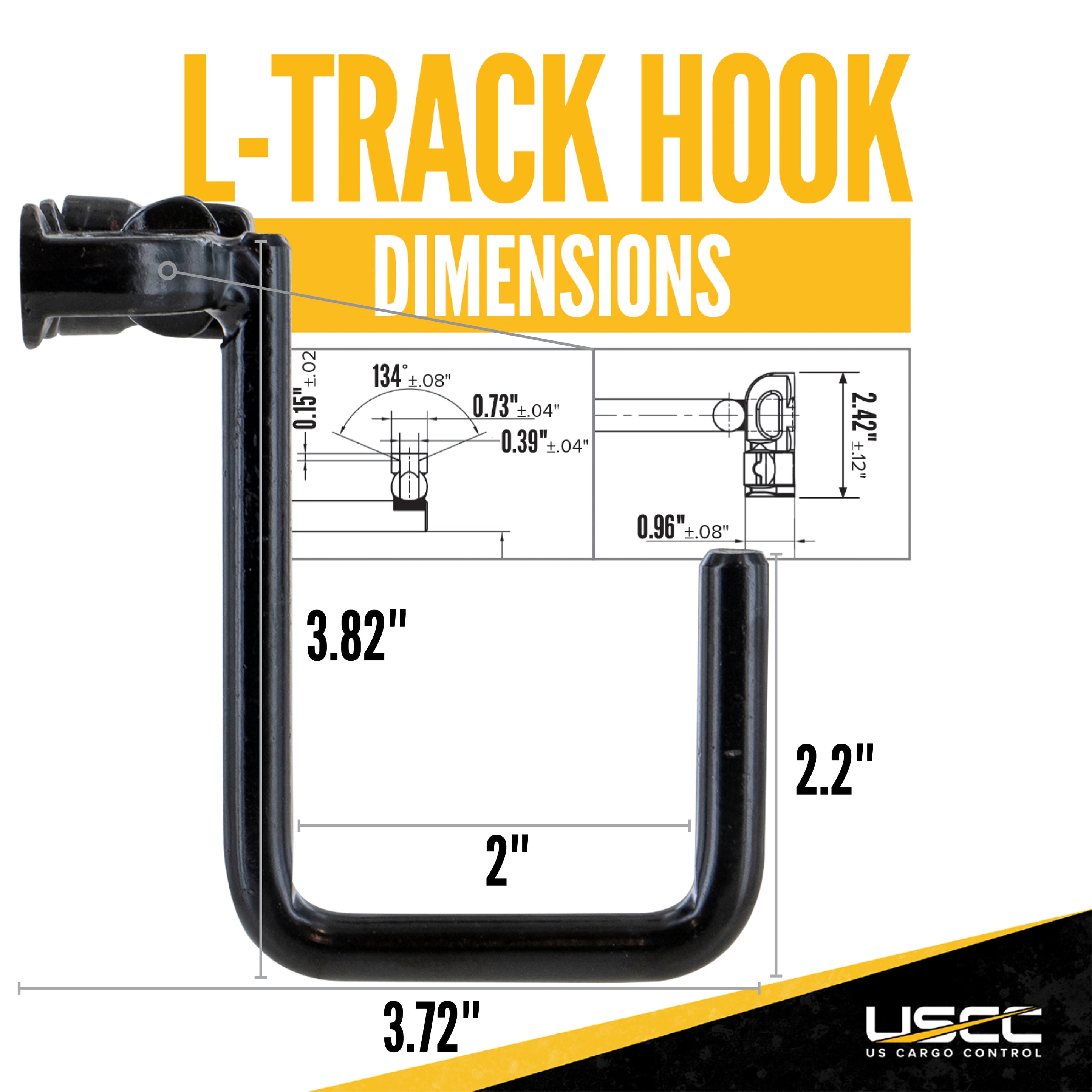Small L-Track Hook | Compact L-Track Square Hook