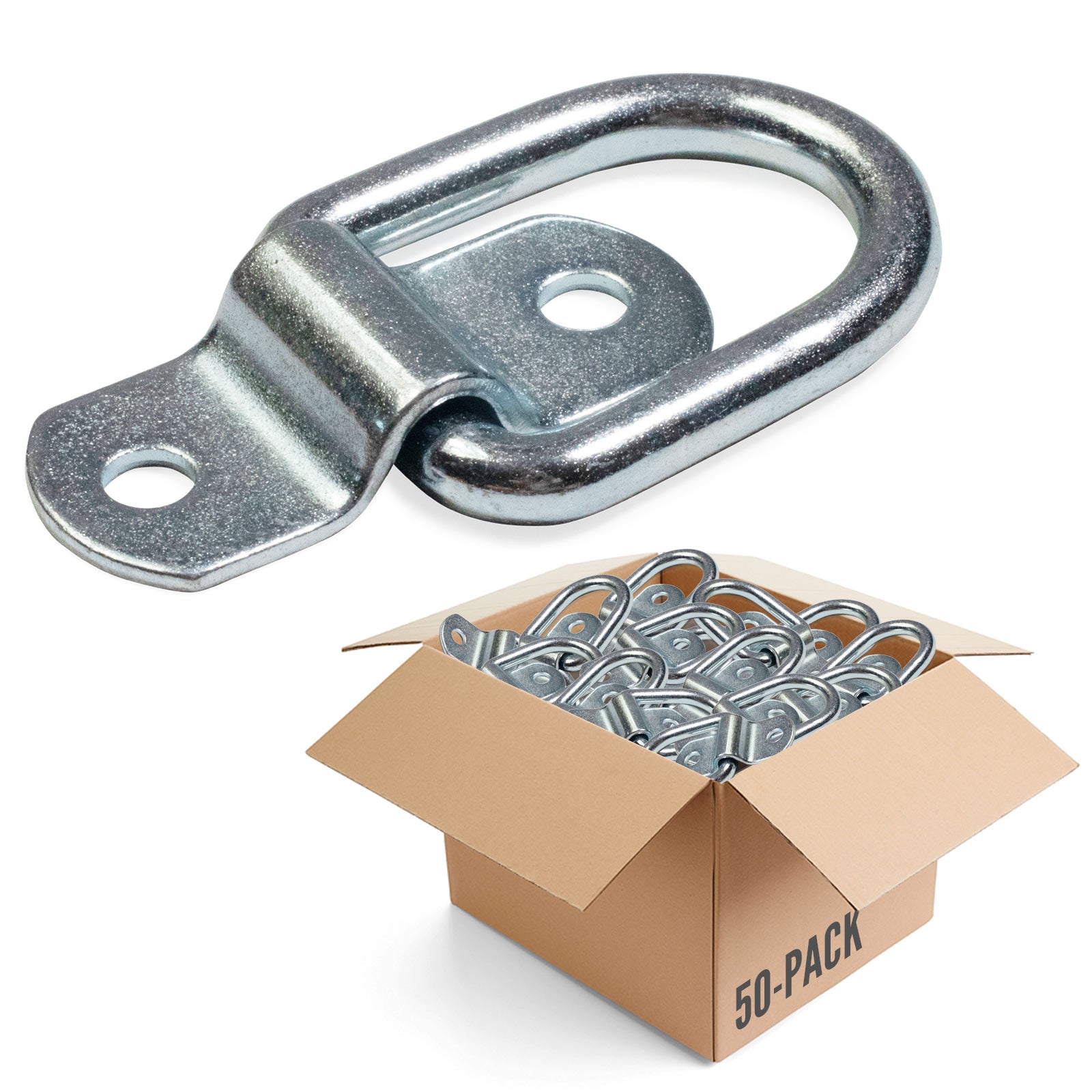 1" Bolt-On D-Ring & Mounting Bracket - 1,200 lbs. BS | 50-Pack