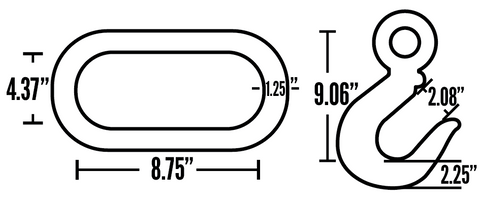 Wire Rope Sling - 2 Leg Bridle 7/8" x 10'