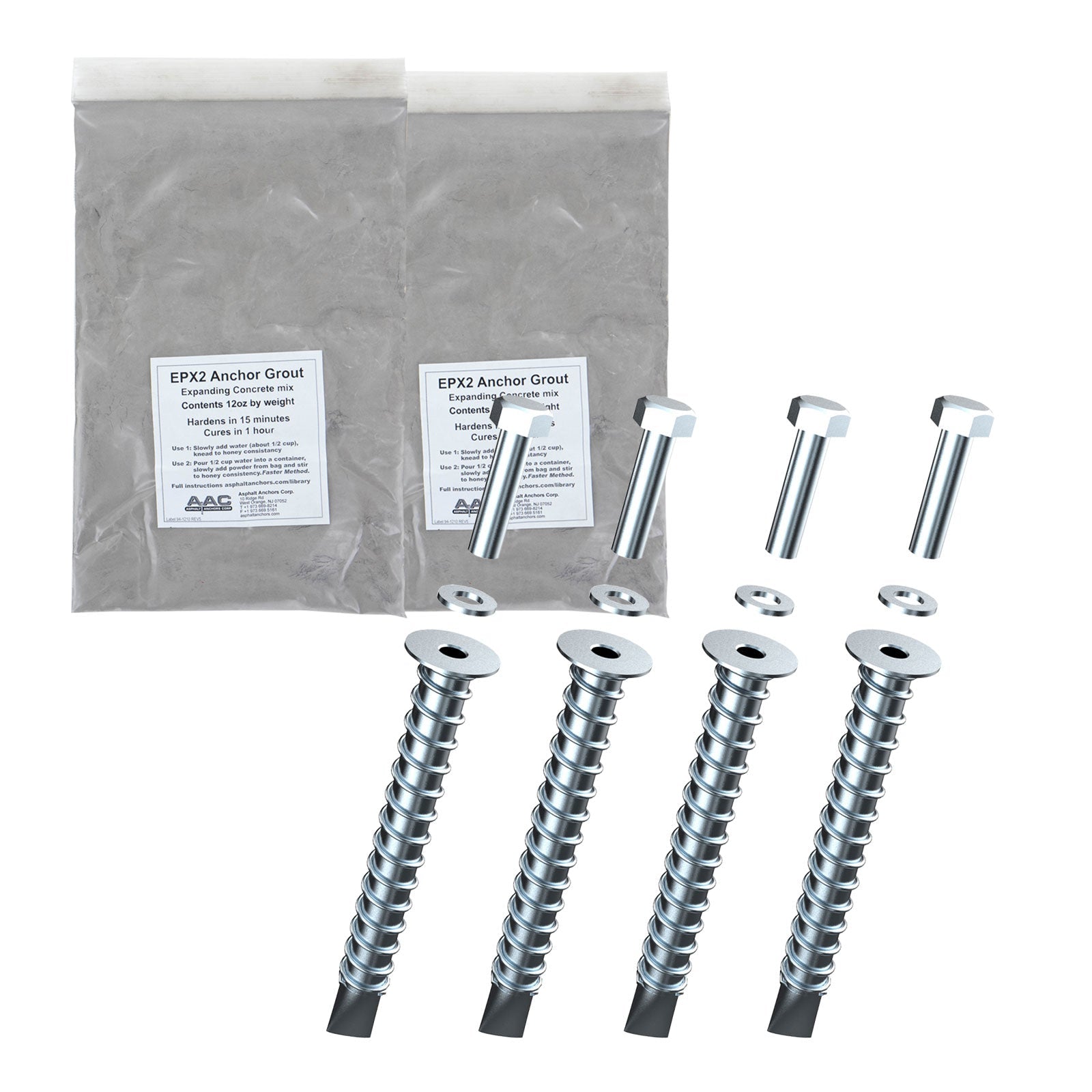 Bolthold AK-4 Asphalt Anchor Kit w/ 4 SP10 & 2 EPX2 Grout