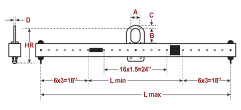 Standard Adjustable Lifting Beam w/ Shackles - 10,000 Lb. Capacity - 3 ...