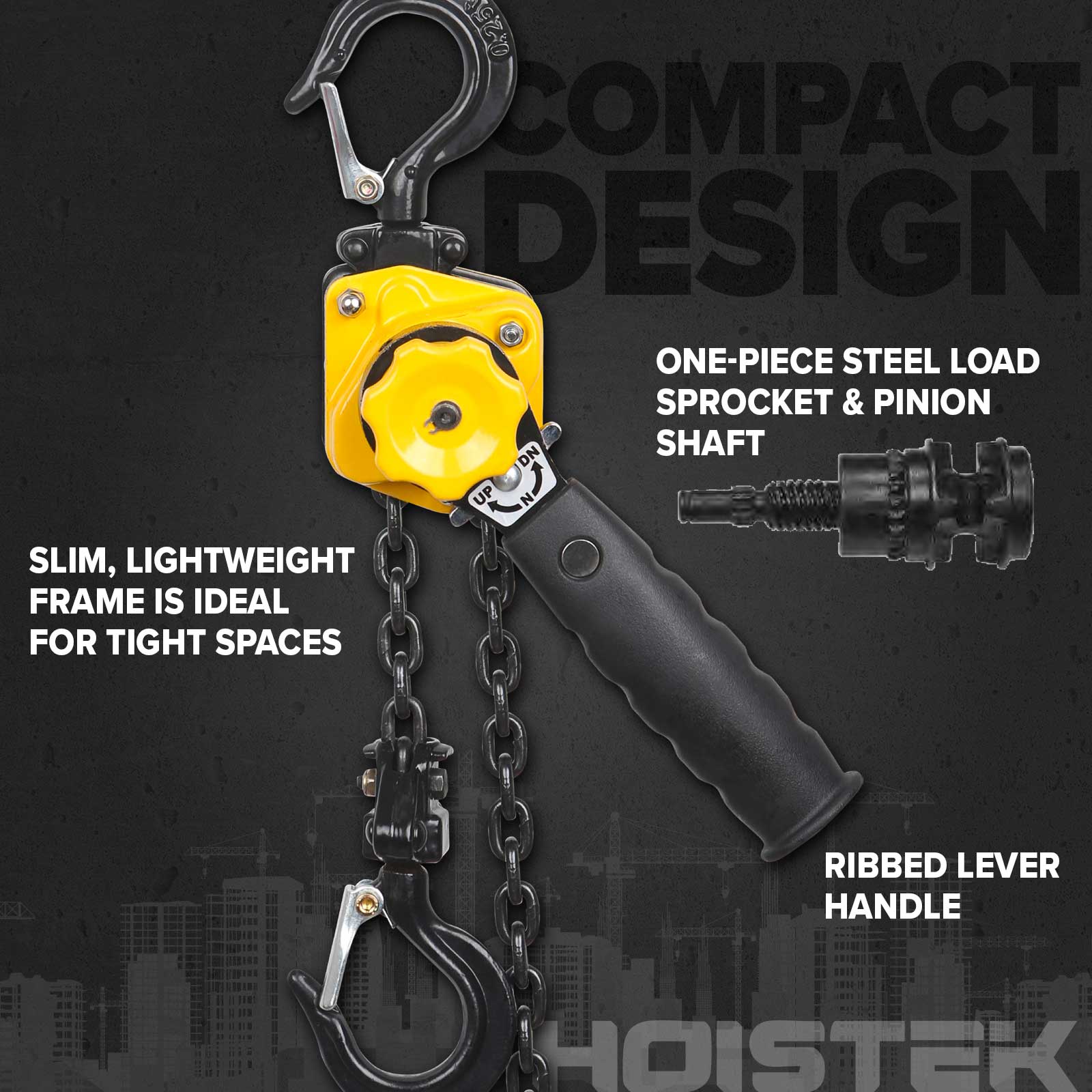 Atlas Hoistek Compact Lever Chain Hoist | 1/2 Ton x 20' Lift