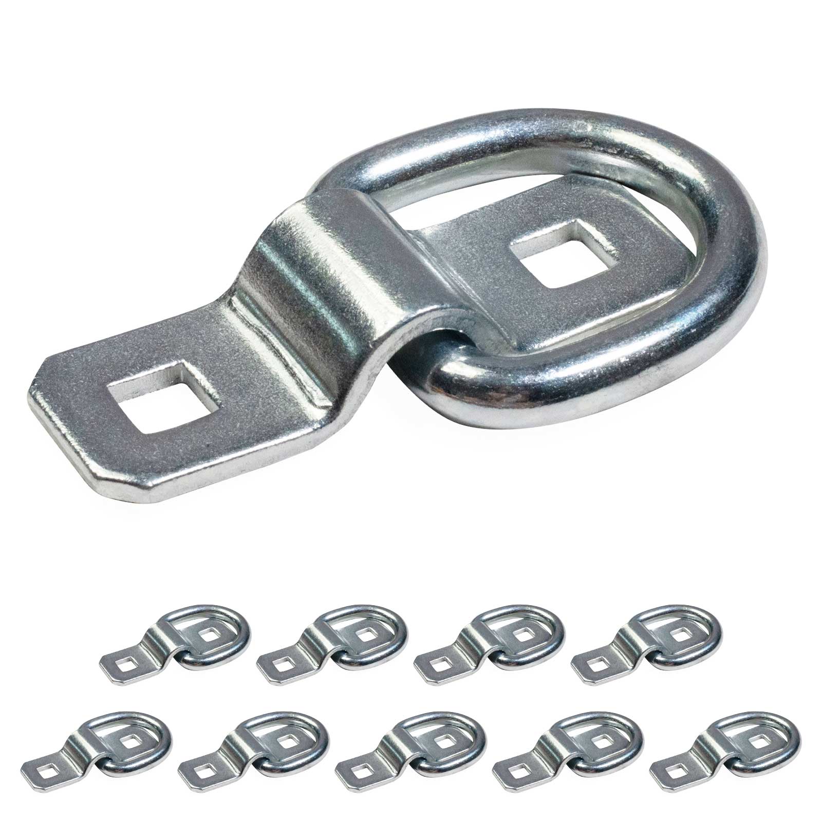 1-1/2" Bolt-On D-Ring & Mounting Bracket - 6,000 lbs. BS | 10-Pack