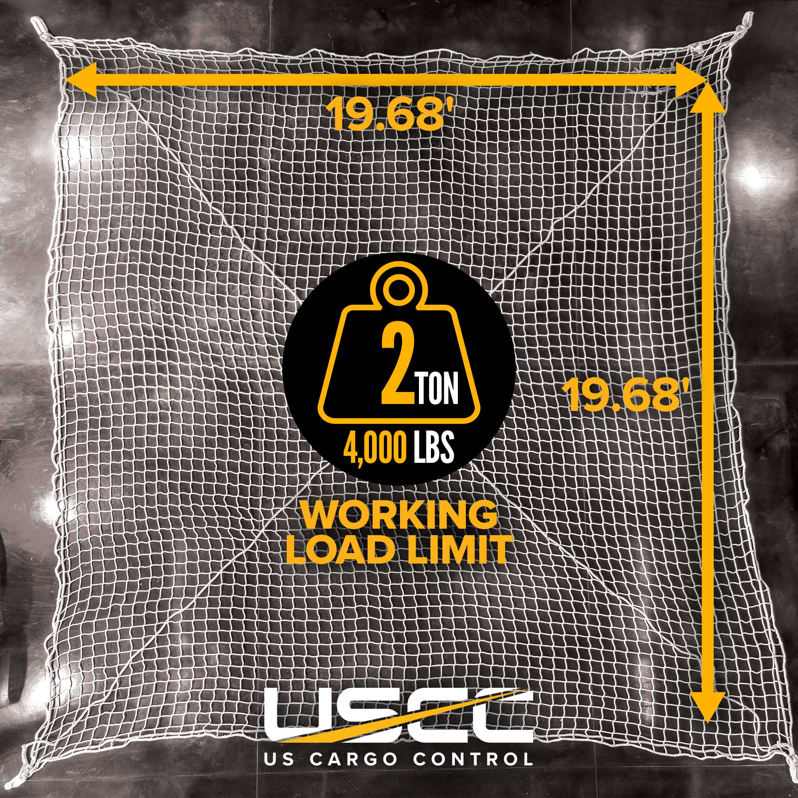 Lifting Net - 4,000 WLL - 19.68' x 19.68'