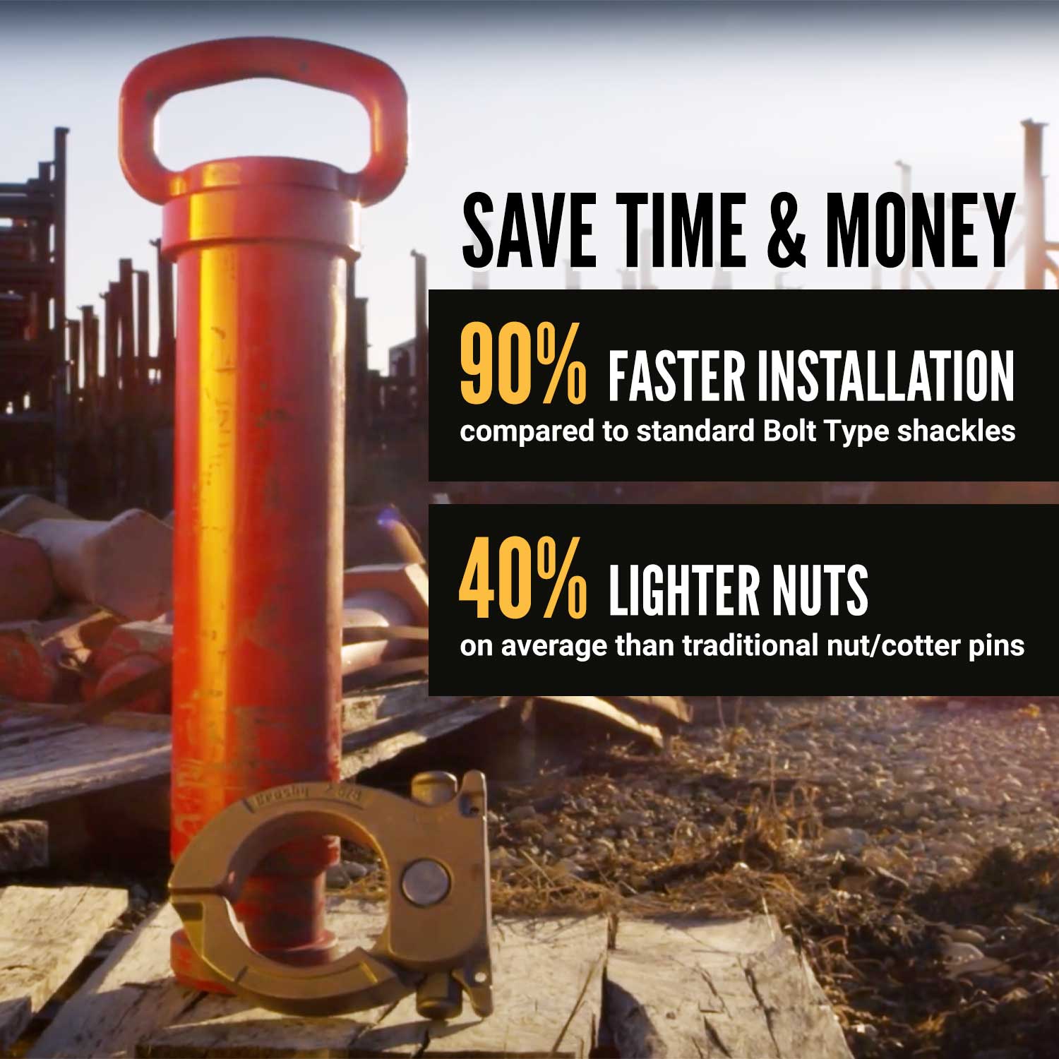 4-3/4" Crosby® G-2140E Easy-Loc Bolt Type Anchor Shackle - 200 Ton