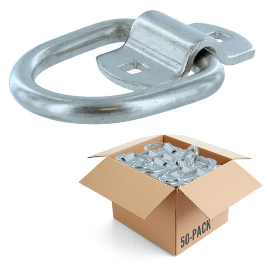 50-Pack 2-5/16" Bolt-On D-Ring Trailer Tie Down - 12,000 lbs.