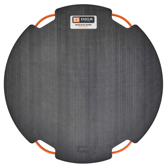 SafetyTech Heavy Duty 42" x 2" Round Outrigger Pad | Black Crane Mats