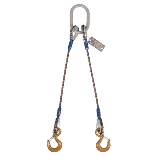 2 Leg Wire Rope Bridle Slings - Domestic with Crosby Hardware