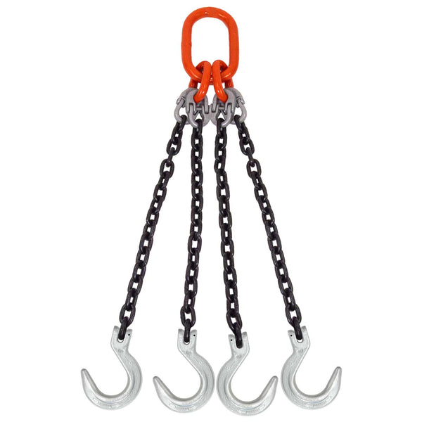 5/8" x 5' Domestic 4 Leg Chain Sling w/ Crosby Foundry Hooks - G100