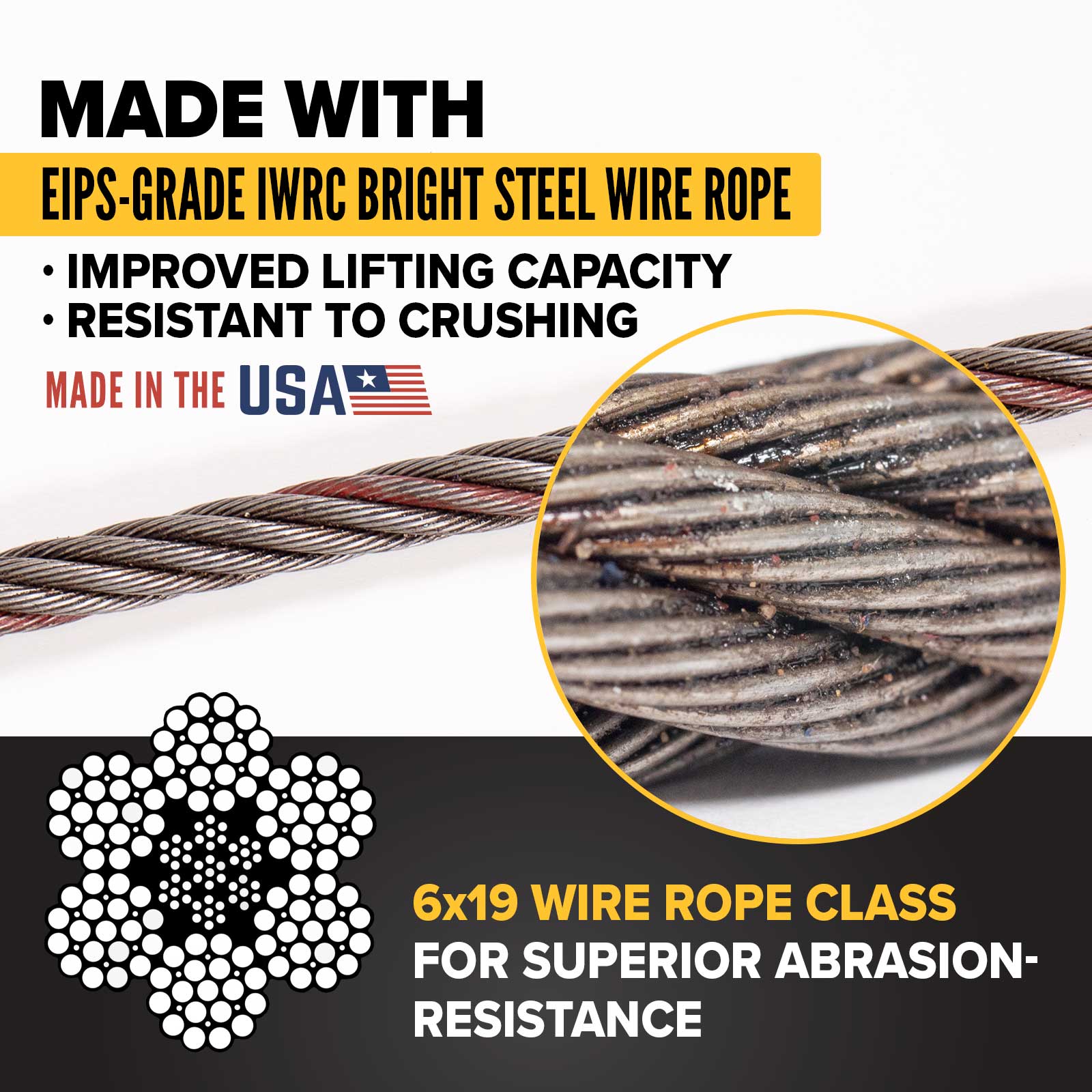 5/8" x 16' Sliding Choker Wire Rope Sling | Domestic with Crosby Hardware