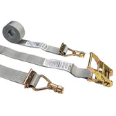 2" x 16' Gray Ratchet E-Track Cargo Strap | Double Stud & E-Fittings