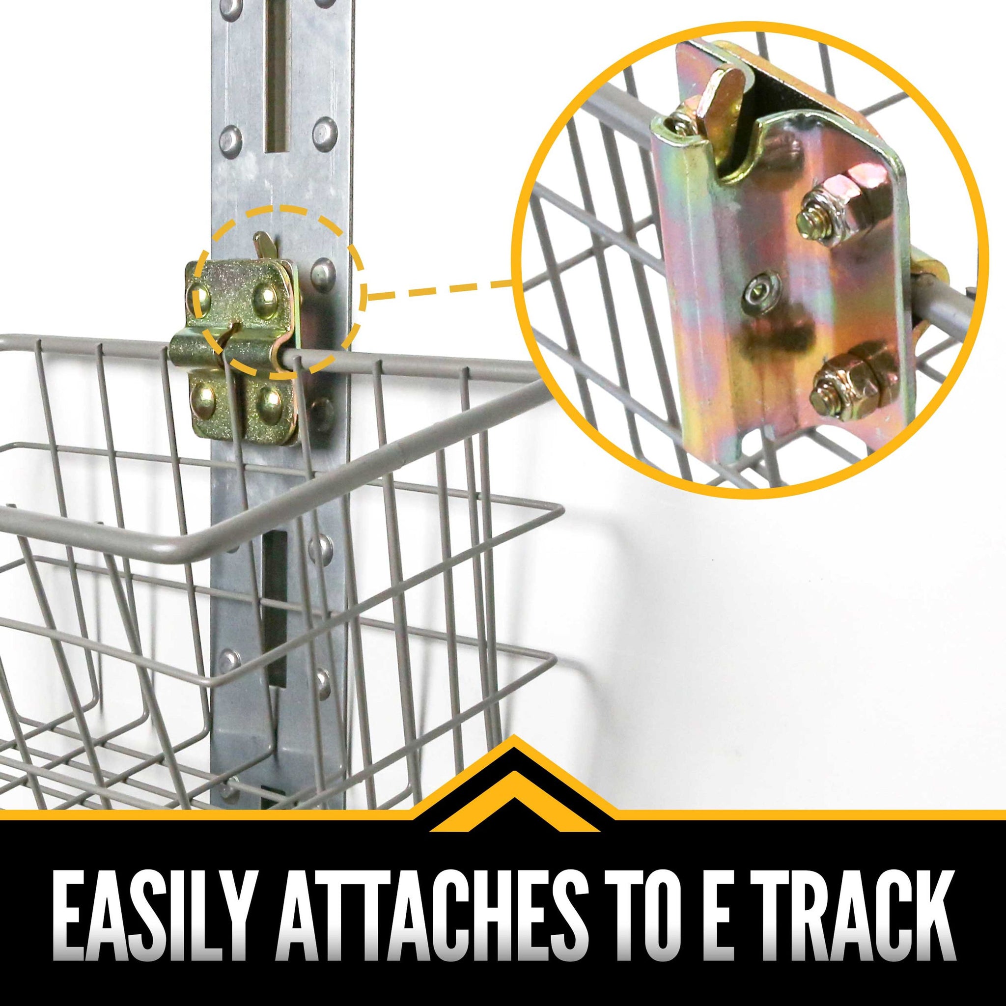Wire E-Track Basket for Storage |12-1/2" x 6-1/2" x 6-3/4"