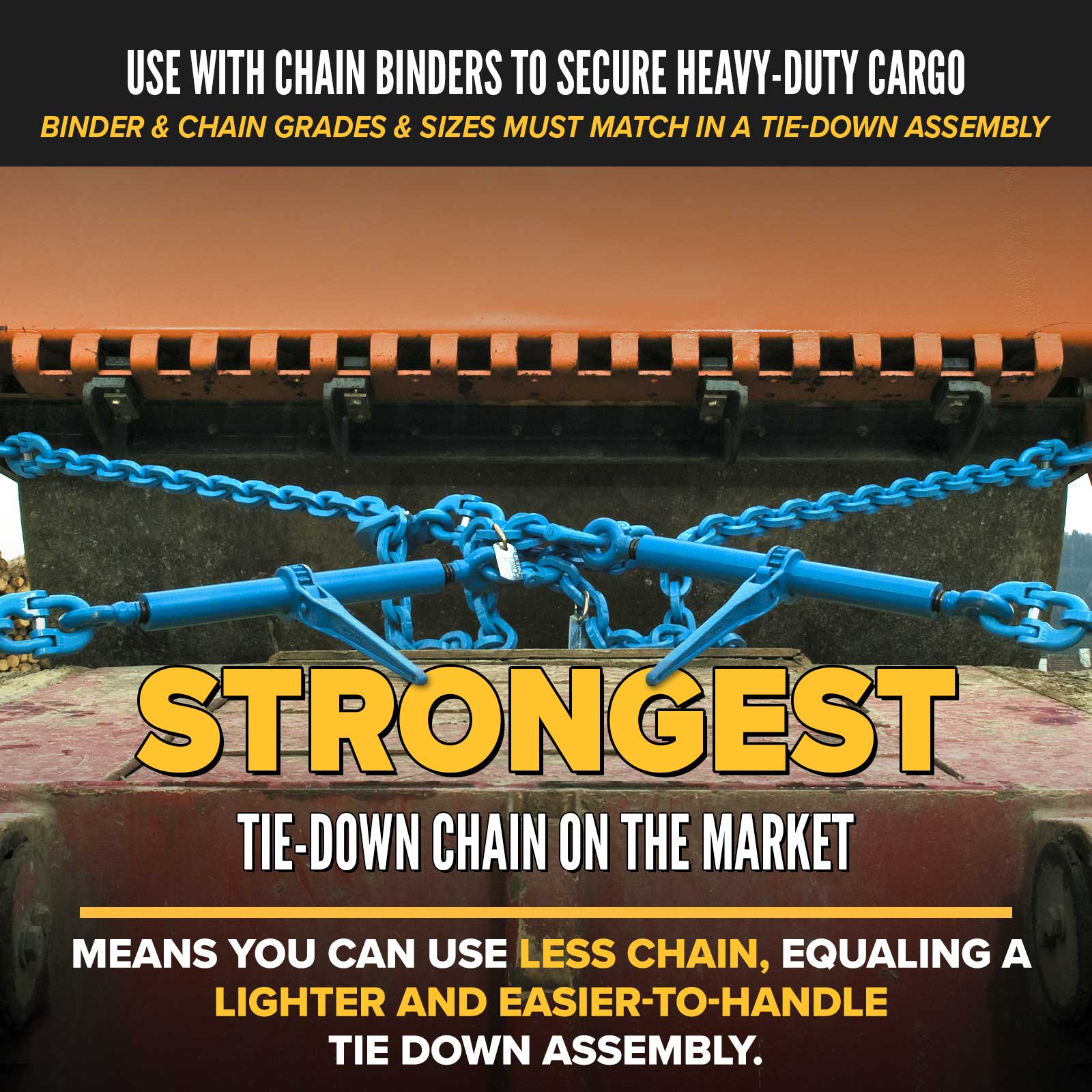 1/2" x 20' Tie Down Chain | Grade 120 Chain Tie Down
