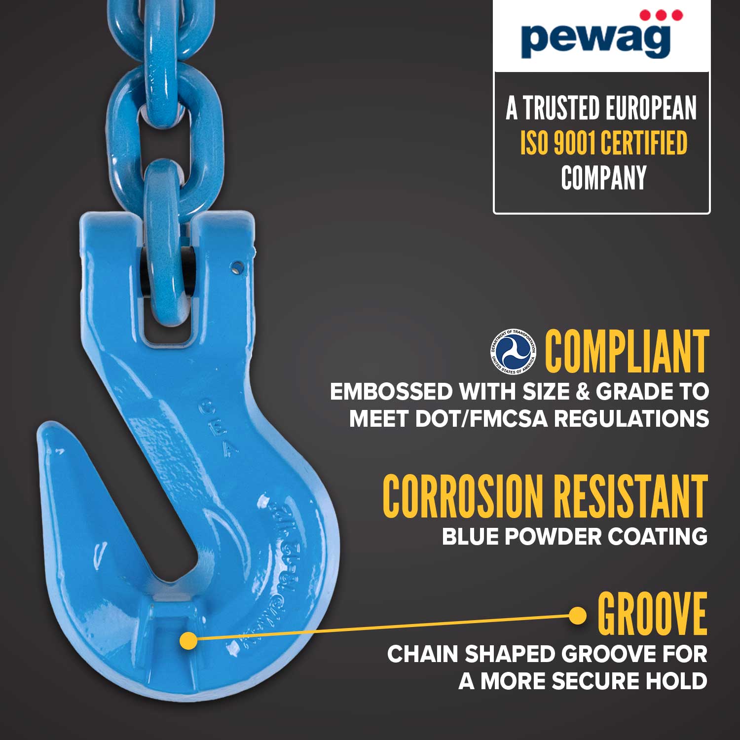 1/2" x 20' Tie Down Chain | Grade 120 Chain Tie Down