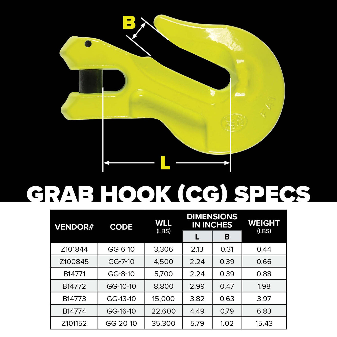 Gunnebo 3/8" Clevis Grab Hook GG - Grade 100