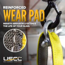 1" x 3' Nylon Lifting Strap | Reinforced Twisted Eye & Eye | 1 Ply