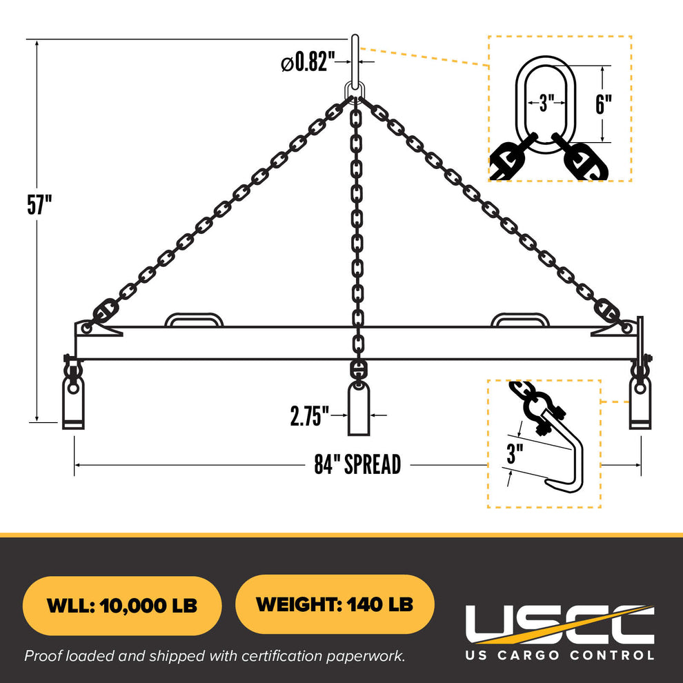 Plate Lifting Beam - 10,000 Lb. Capacity