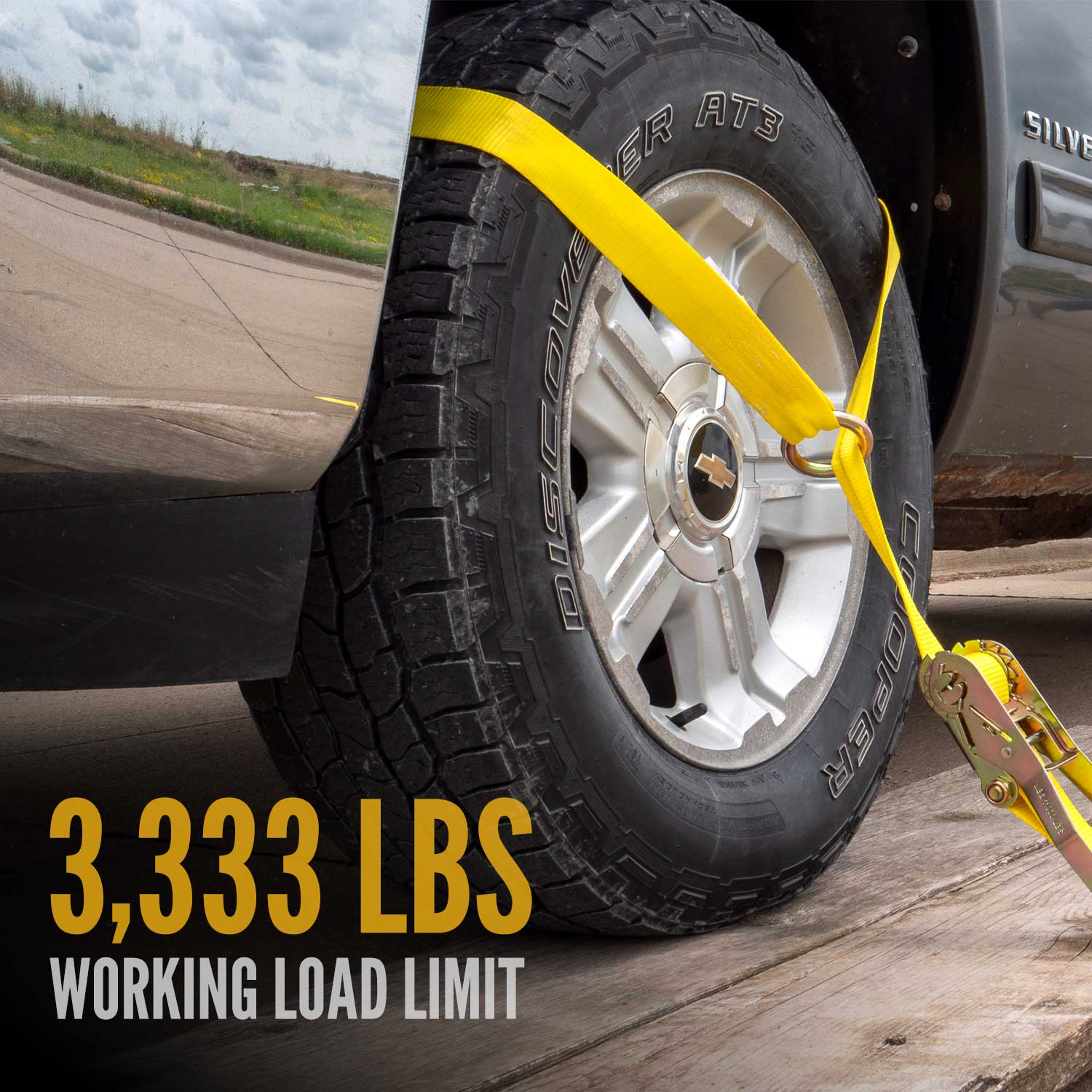Side Mount Wheel Net w/ Ratchet and Flat Hook
