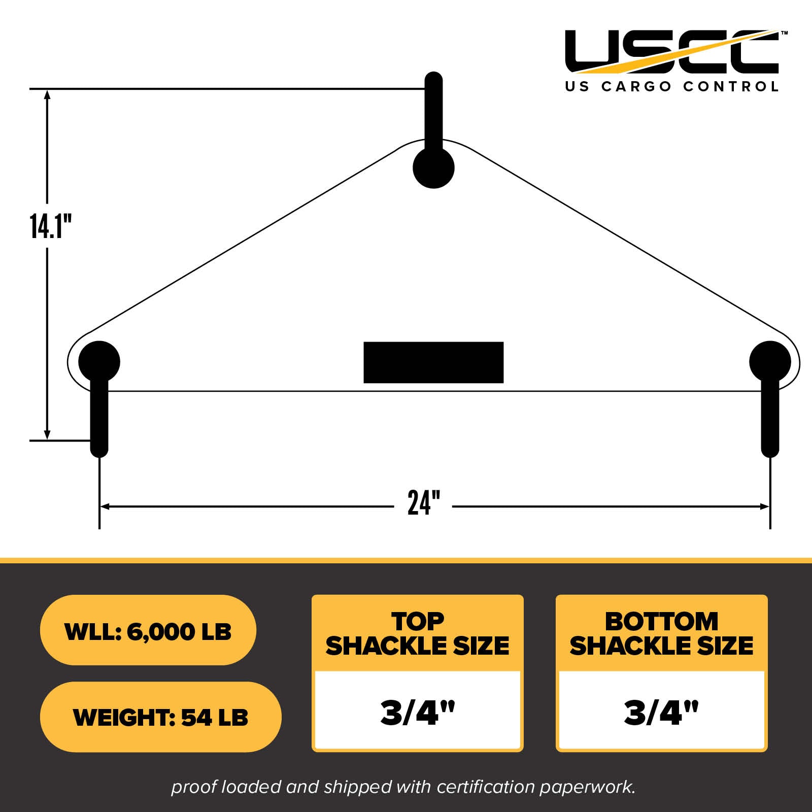 Small Length Lifting Beam (Shackle Top) - 6,000 Lb. Capacity - 2' Max ...