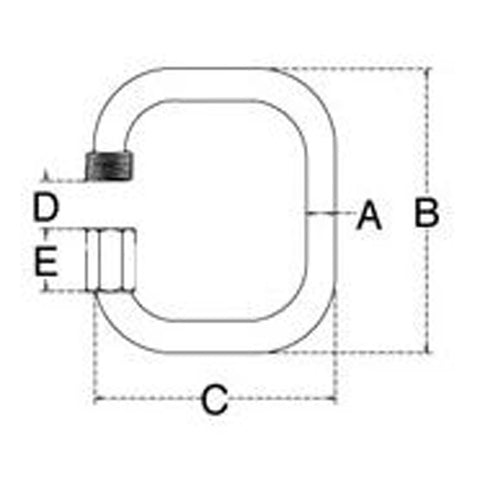 Square Quick Link SS T316 - 4" Length