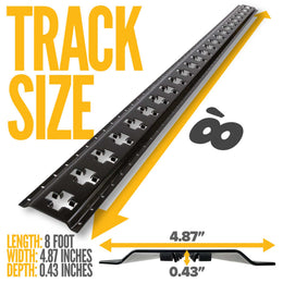 8' Horizontal Black Powder-Coated X Track