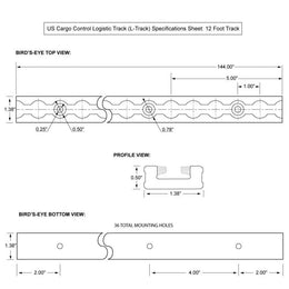 12' Heavy Duty Airline-Style L-Track | Aluminum