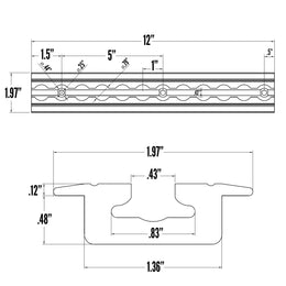 12" Flanged L-Track | Aluminum