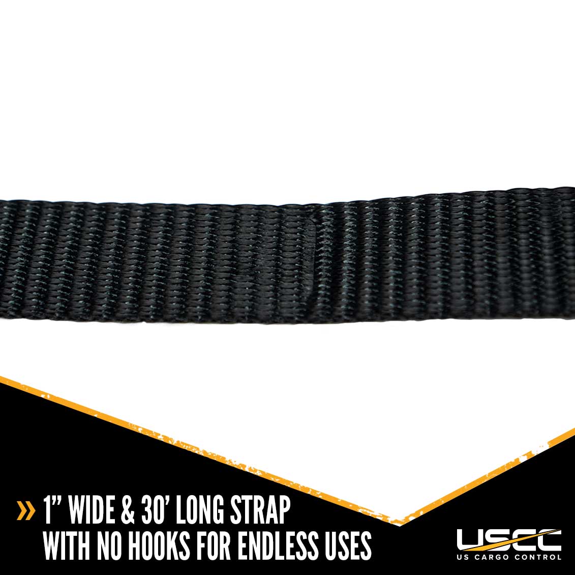 1" x 30' Black Endless Ratchet Strap