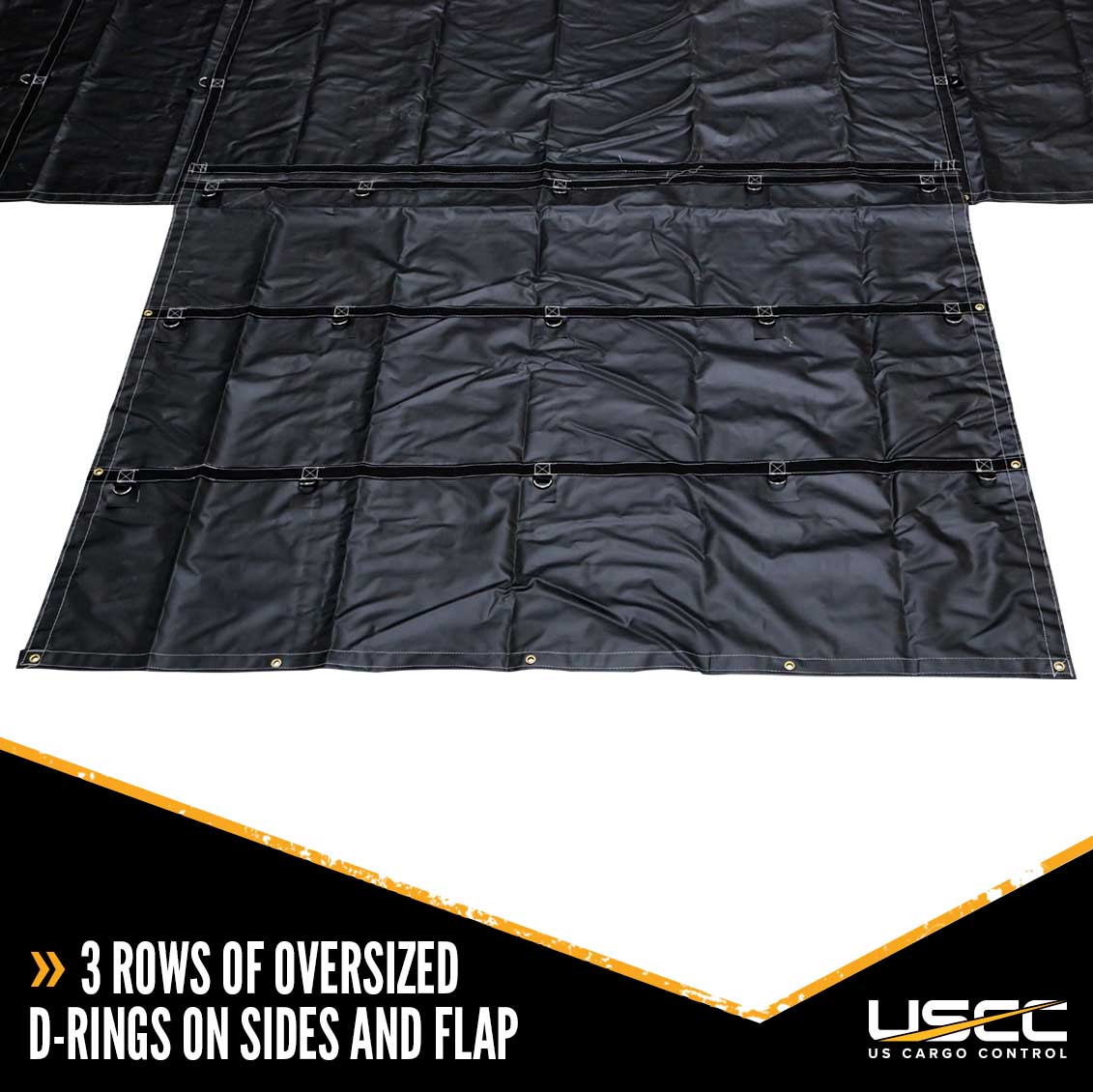 Heavy Duty Lumber Tarp - 20' x 18' (6' Drop & Flap) - 18 oz. Black Tar
