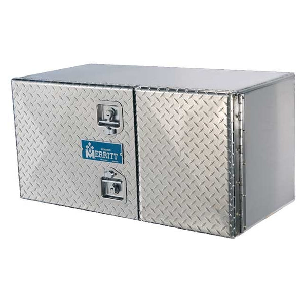 Semi Truck Boxes Aluminum Diamond Plate Double Door 24 x 24 x 48