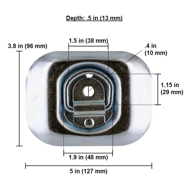 Bolt-On Flush-Mount D-Ring - 2,500 lbs. BS