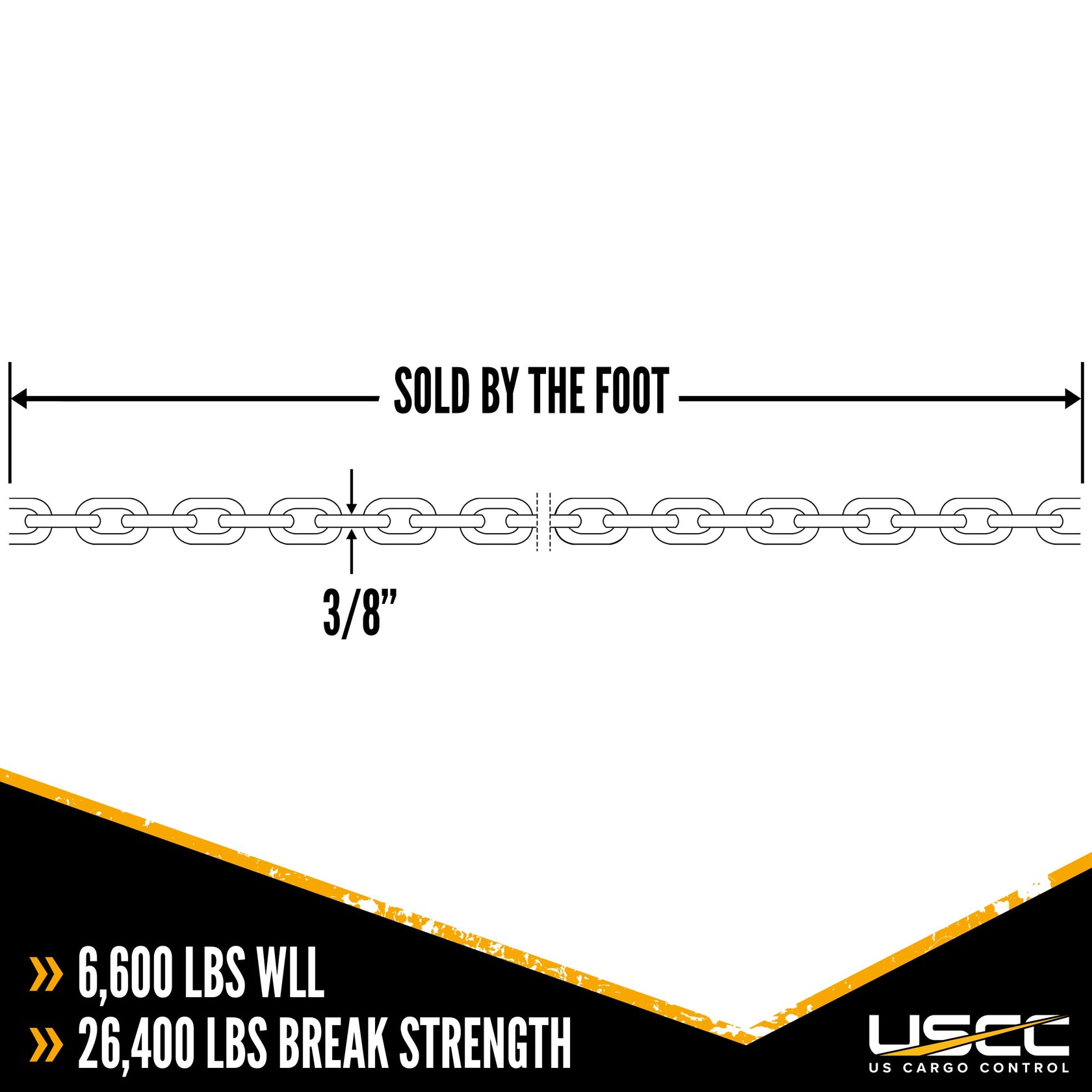 3/8" Grade 70 Tie Down Chain | Transport Chain By the Foot | USCC