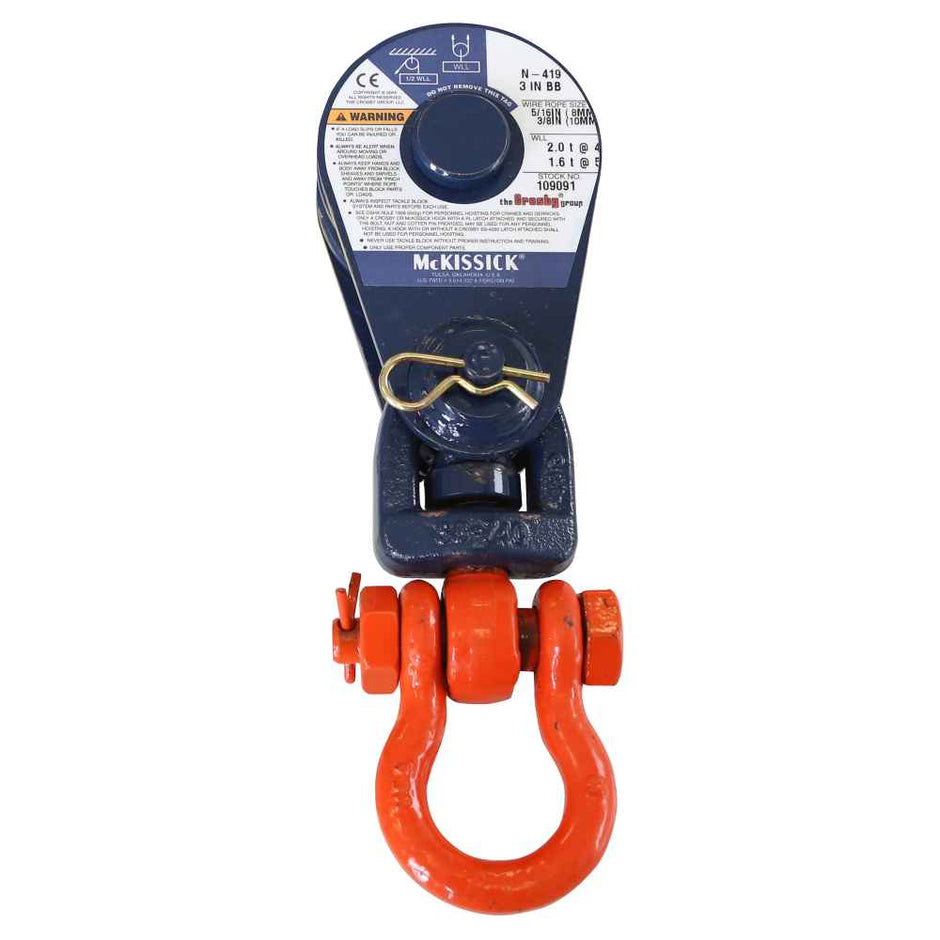 Crosby McKissick 419 Snatch Blocks | Sheave Blocks with Shackles
