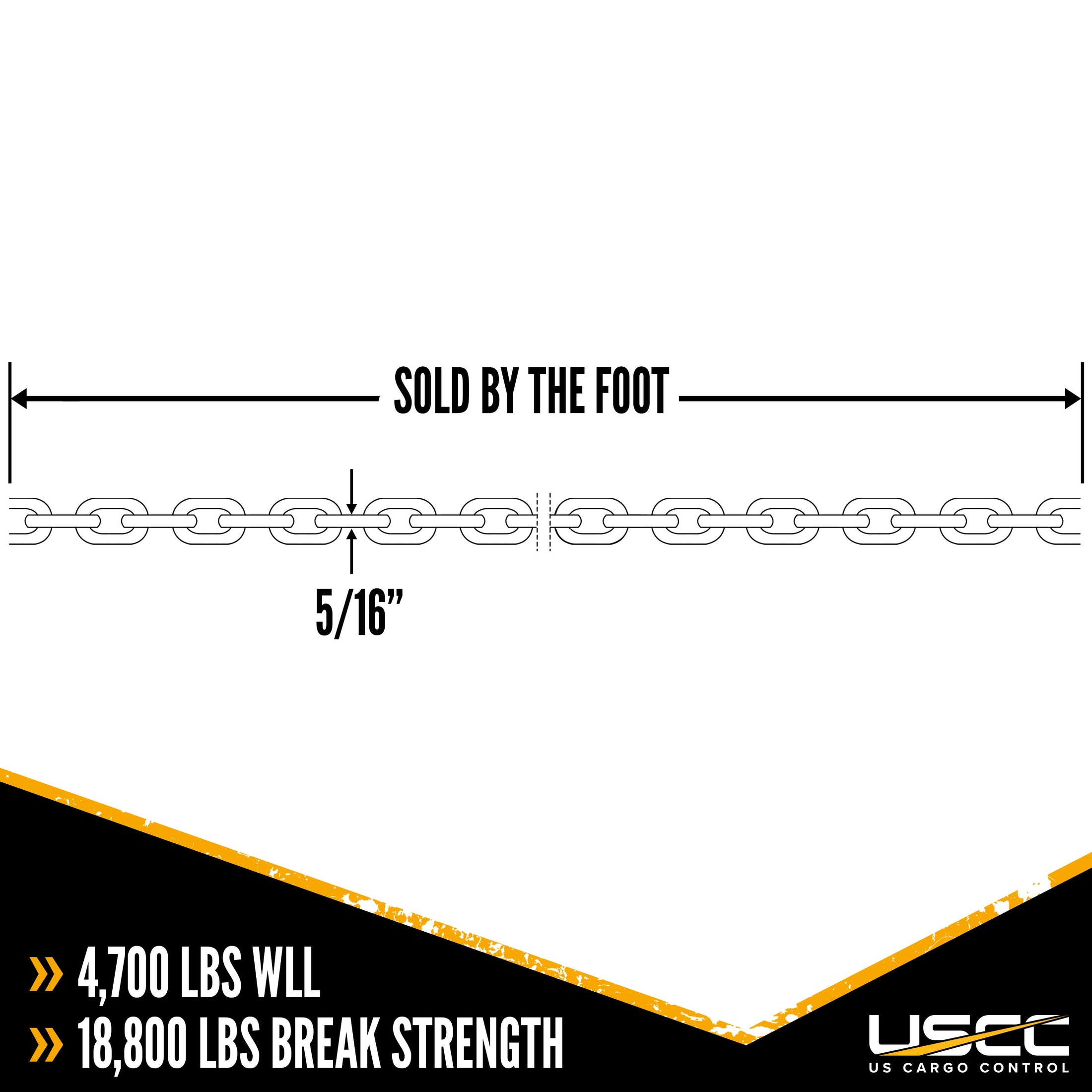 5/16" Grade 70 Tie Down Chain | Transport Chain By the Foot | USCC