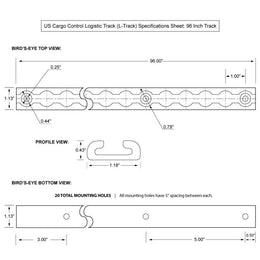 96" Aluminum L-Track